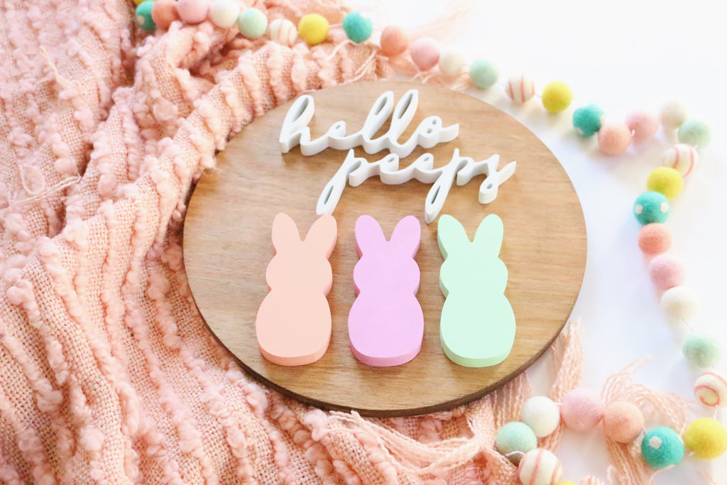 12" Hello Peeps Spring Sign – The Trendy Timber