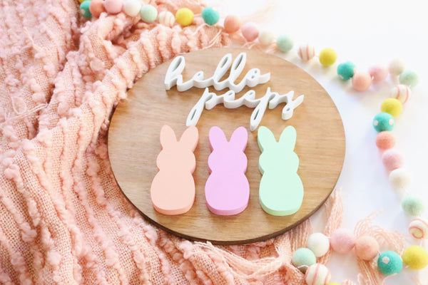 12" Hello Peeps Spring Sign – The Trendy Timber