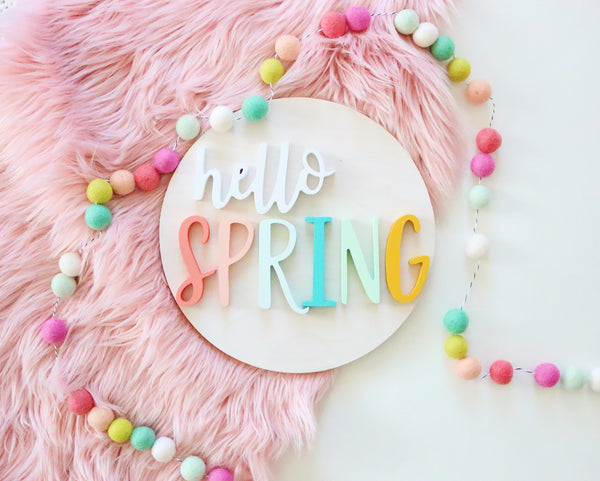 12" Hello Spring Sign – The Trendy Timber